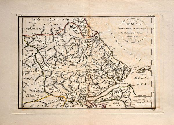 Antique Map Thessaly | Original Engravings | Old Maps - Umanismo Athens