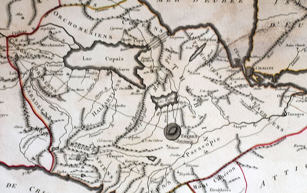 Antique Map Boeotia | Original Engravings | Old Maps - Umanismo Athens